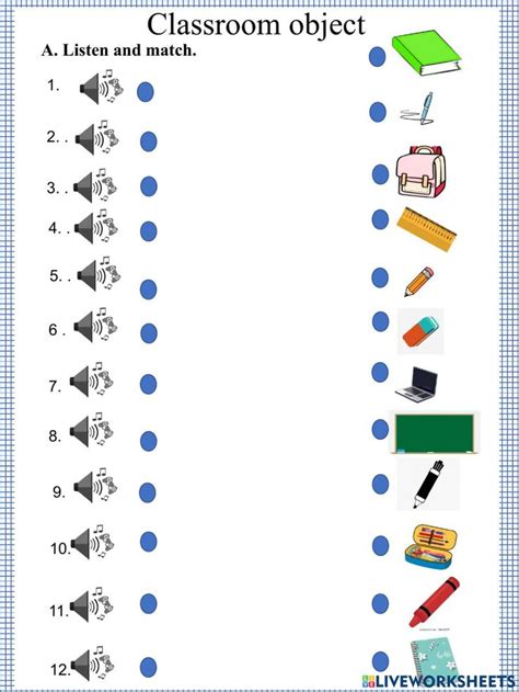 Ficha Online De Classroom Objects Para Grade 1 Puedes Hacer Los