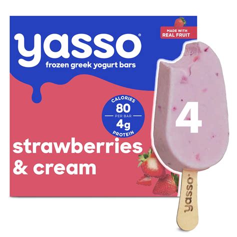 Yasso Frozen Greek Yogurt Creamy Strawberry And Cream Frozen Yogurt Ice
