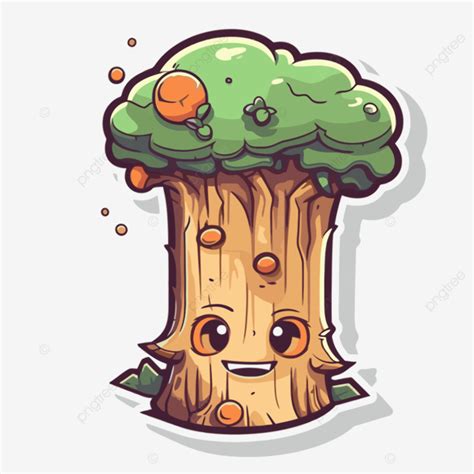 Chibi Tree Stickers For Tattoo And Sticker Art Vector Stump Sticker Cartoon Png And Vector