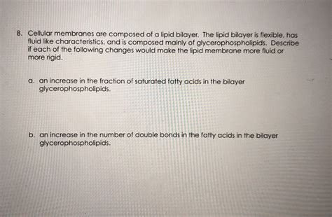 Solved Cellular Membranes Are Composed Of A Lipid Bilayer Chegg
