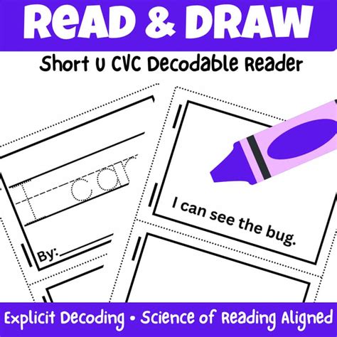 Short U Decodable Reader Cvc Short U Phonics Book Kindergarten