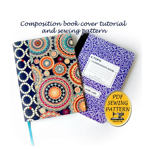 Composition Book Cover Pattern And Tutorial Notebook Cover Sewing Pattern With Free Tutorial