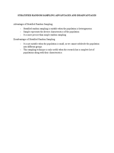 Advantages Of Stratified Random Sampling Pdf