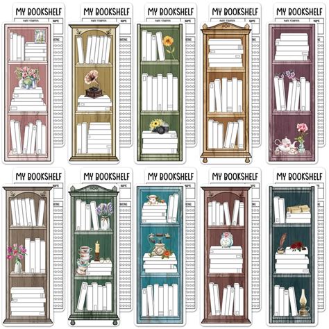 100 Pieces Reading List Bookmarks Book Tracker Bookmarks Bookshelf
