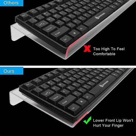 Computer Tilted Keyboard Holder Clear Acrylic Premium Stand Pc