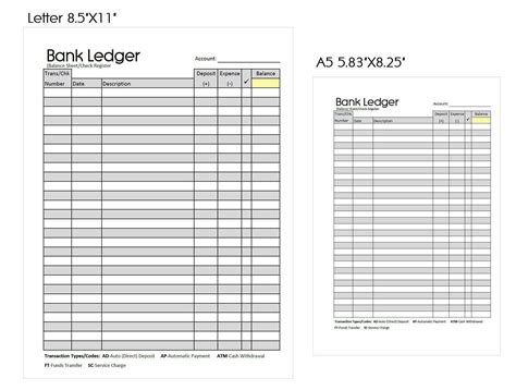 Blank Money Ledger