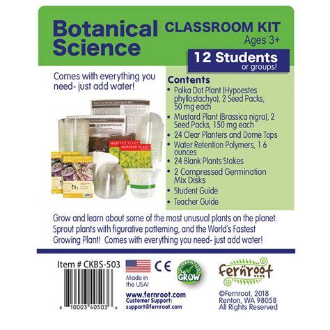Botanical Science Classroom Kit K12 School Supplies