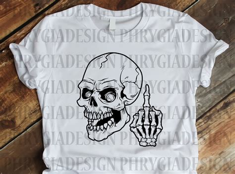 Skull Middle Finger Svg Skull Svg Skeleton Svg Skull Clipart