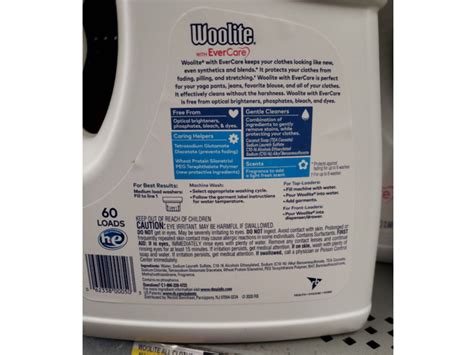 Woolite Laundry Detergent 60 Loads 90 Fl Oz 2 66 L Ingredients And