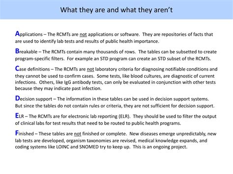 Ppt An Introduction To The Reportable Condition Mapping Tables