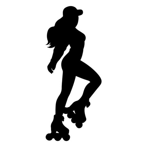 Young Girl Is Rollerblading Vector Illustration Rollerblade Sketch