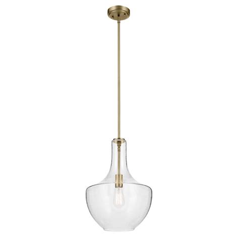 Kichler Everly 1975 In 1 Light Natural Brass Modern Shaded Bell