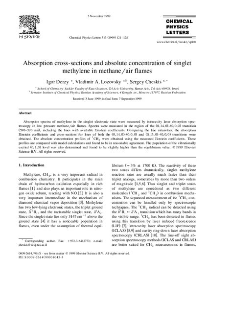Pdf Absorption Cross Sections And Absolute Concentration Of Singlet