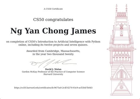 Cs50 Harvard Edx Artificialintelligence Ai Python James Ng