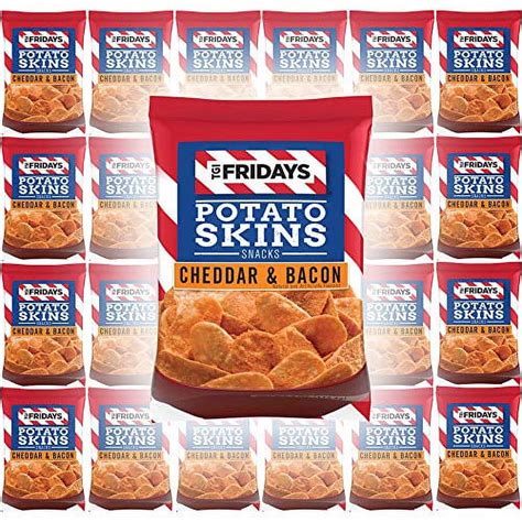 Tgi Fridays Potato Skins Snacks Cheddar And Bacon 1oz Bag Pack Of 24 Total Of 24 Oz