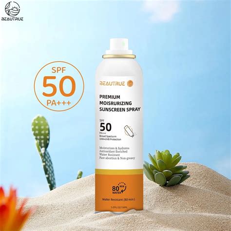 Custom Brand Labeling Oem Natural Spf 30 50 Pa Sunscreen Spray For