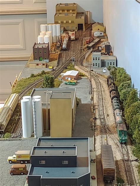 Model Train Set On The Tracks