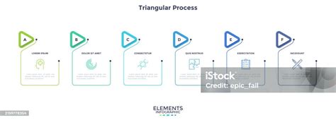 6개의 직사각형 요소와 포인터가 가로 행에 배치된 프로세스 차트입니다 프로젝트 개발의 6단계 개념 최소한의 인포그래픽 디자인 템플릿입니다 현대 평면 벡터 그림입니다 6에