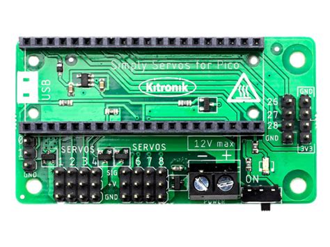 Simply Servos Board For Rpi Pico Kiwi Electronics