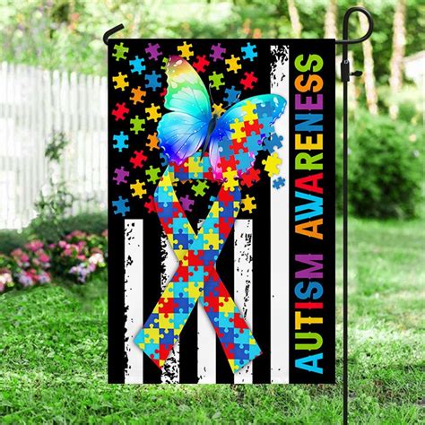 Autism Awareness Flag Butterfly Autism American Flag Trh1889f Flagwix