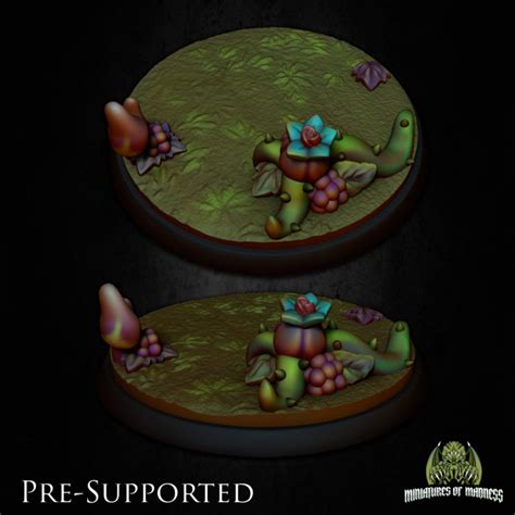 3d Printable Satyr Base 25mm [pre Supported] Nature Plant Forest Floor By Miniatures Of Madness