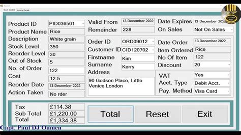 Stock Control System