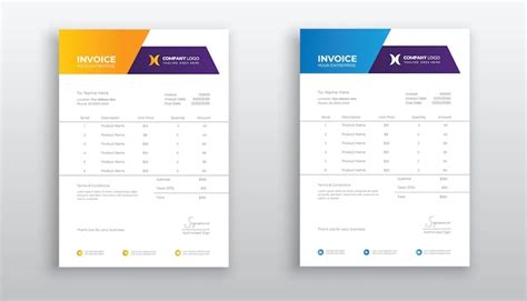 Excelの請求書テンプレート 無料でダウンロードできるベクターとpsd