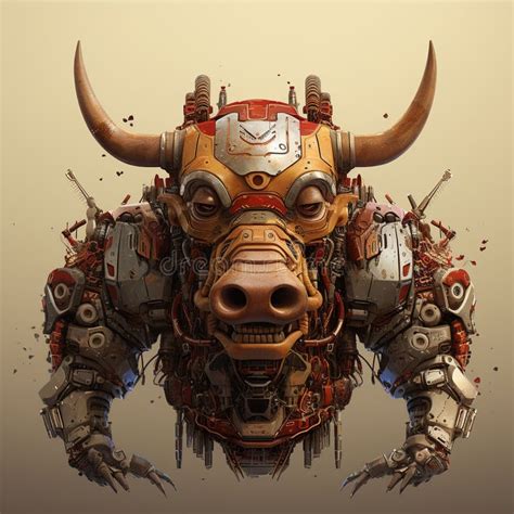Digital Illustration Of Buffalo Robot Stock Illustration Illustration