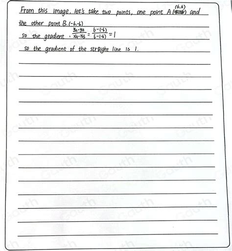 Solved What Is The Gradient Of The Straight Line Shown Below Zoom