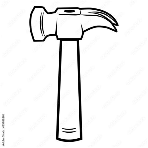 Hammer Outline Vector Stock Vector Adobe Stock