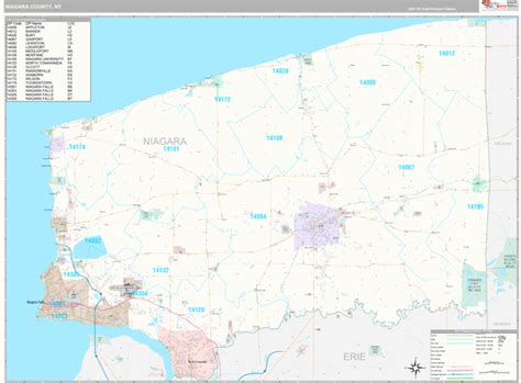 Niagara County Ny Zip Code Wall Map Premium Style By Marketmaps