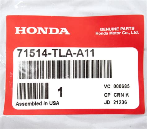 Genuine Oem Honda 71514 Tla A11 Passenger Rh Rear Bumper Molding 2017
