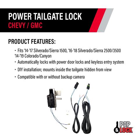 Pop And Lock Power Tailgate Lock For Chevrolet Silverado