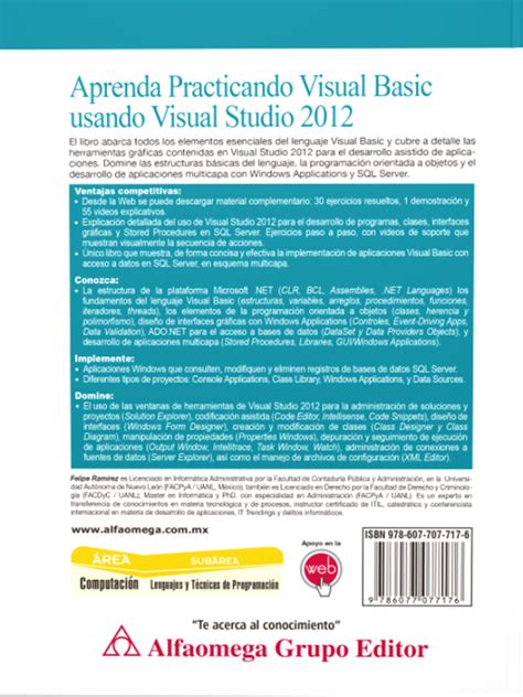 APRENDA PRACTICANDO VISUAL BASIC USANDO VISUAL STUDIO Alfaomega México