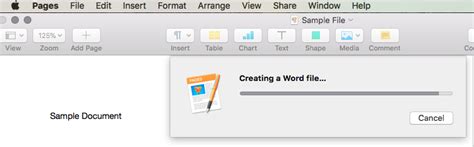 exporting a pages file as a word document for dropbox submissions