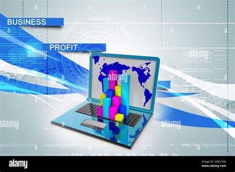 Graph In Computer Stock Photo Alamy
