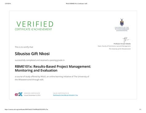 Witsx Rbme101x Certificate Edx Ppt
