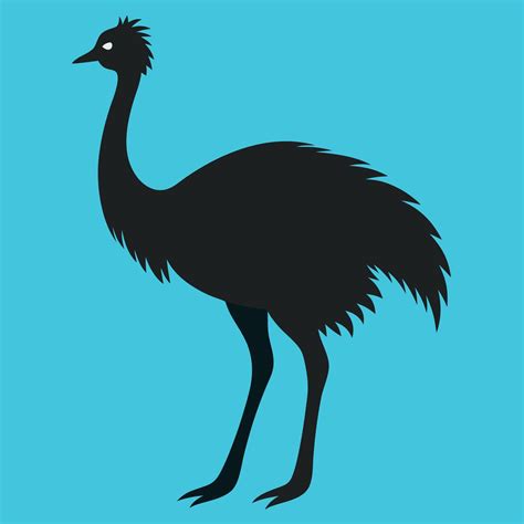 Emu Silhouette On Blue Background 66336585 Vector Art At Vecteezy