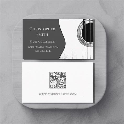 Musical Guitar Lessons Qr Code Business Card