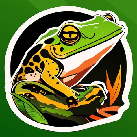 Premium Vector Sticker Template With A Green Frog Isolated