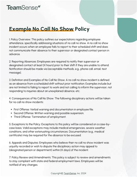 How To Deal With Employee No Call No Shows Complete Example Policy