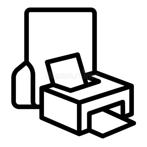 Printer Folder Line Icon Windows Pack Concept Vector Graphics Stock