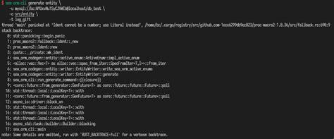 Sea Orm Cli Ident Cannot Be A Number · Issue 579 · Seaqlsea Orm · Github