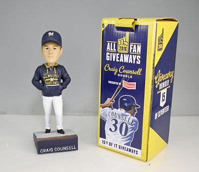 2016 Milwaukee Brewers Craig Counsell Manager Bobblehead In Box Ebay