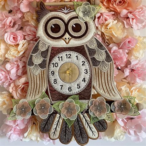 Sale Appliqué Owl Battery Clock Pb10 Folksy