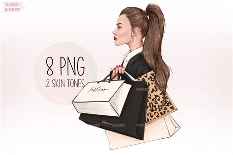 Fashion Shopping Girl Planner Clipart Graphic By Yanaart · Creative Fabrica