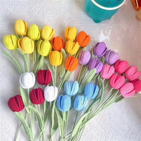 Hoa Tulip Len Bó Hoa Tulip Bằng Len Handmade