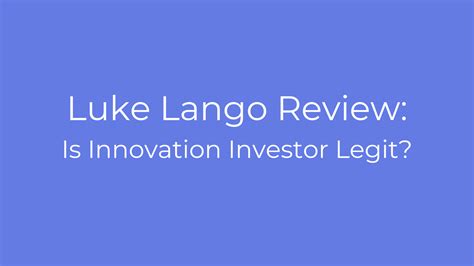 Luke Lango Review Is Innovation Investor Legit