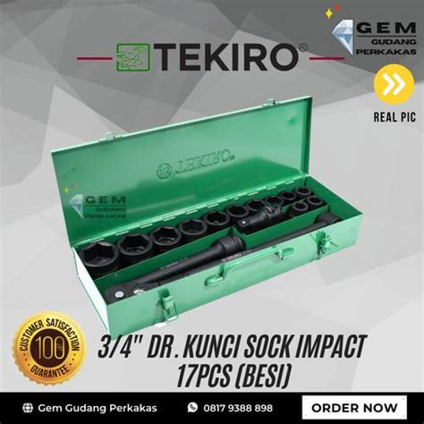 Jual Tekiro 3 4 Dr Socket Set Impact Kunci Sock Impact 17pcs Besi 6pt 21 50mm Is Se0755