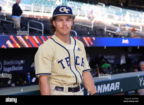 Atlanta Ga April 15 Outfielder Drew Burress 8 Of The Georgia Tech